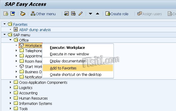 Add Transaction Codes to SAP Favorites Menu