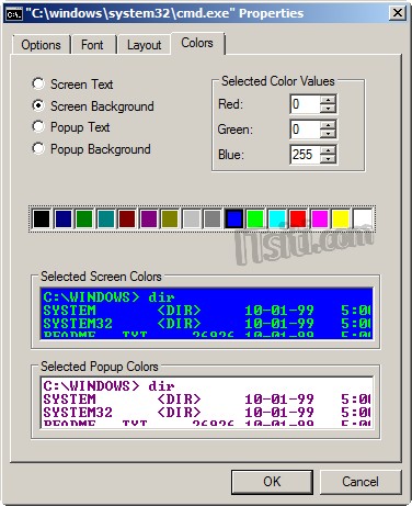 Adjust Windows Command Prompt Screen Text & Background Colors